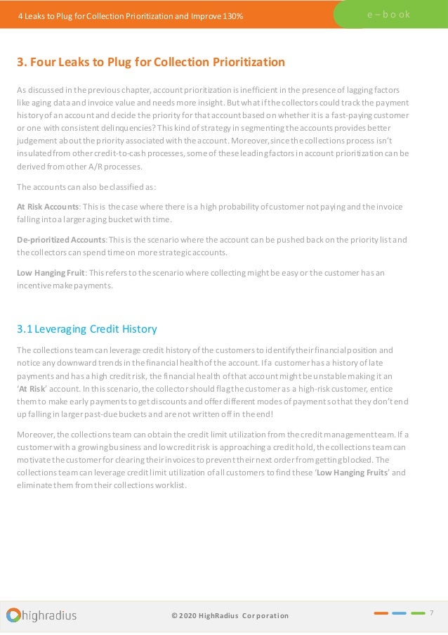 4 Leaks to Plug for Collection Prioritization and a 130% Increase in Productivity | PDF