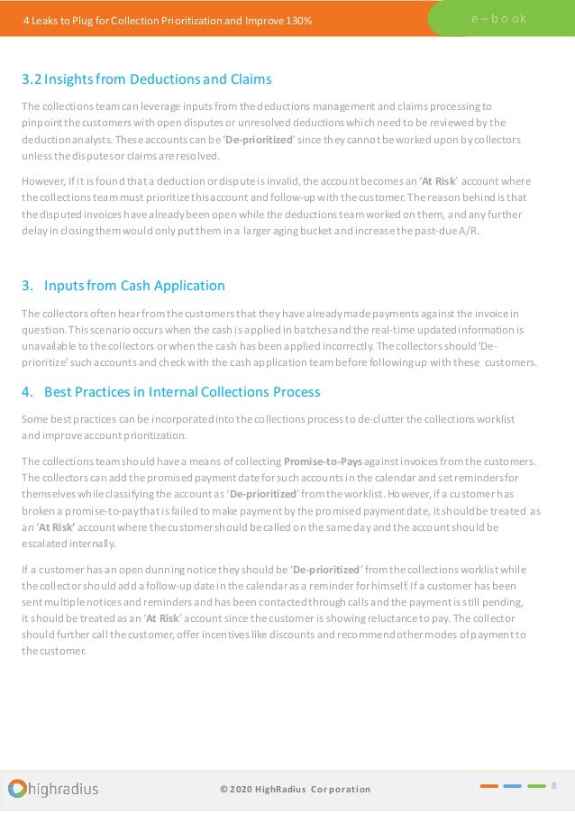 4 Leaks to Plug for Collection Prioritization and a 130% Increase in Productivity | PDF