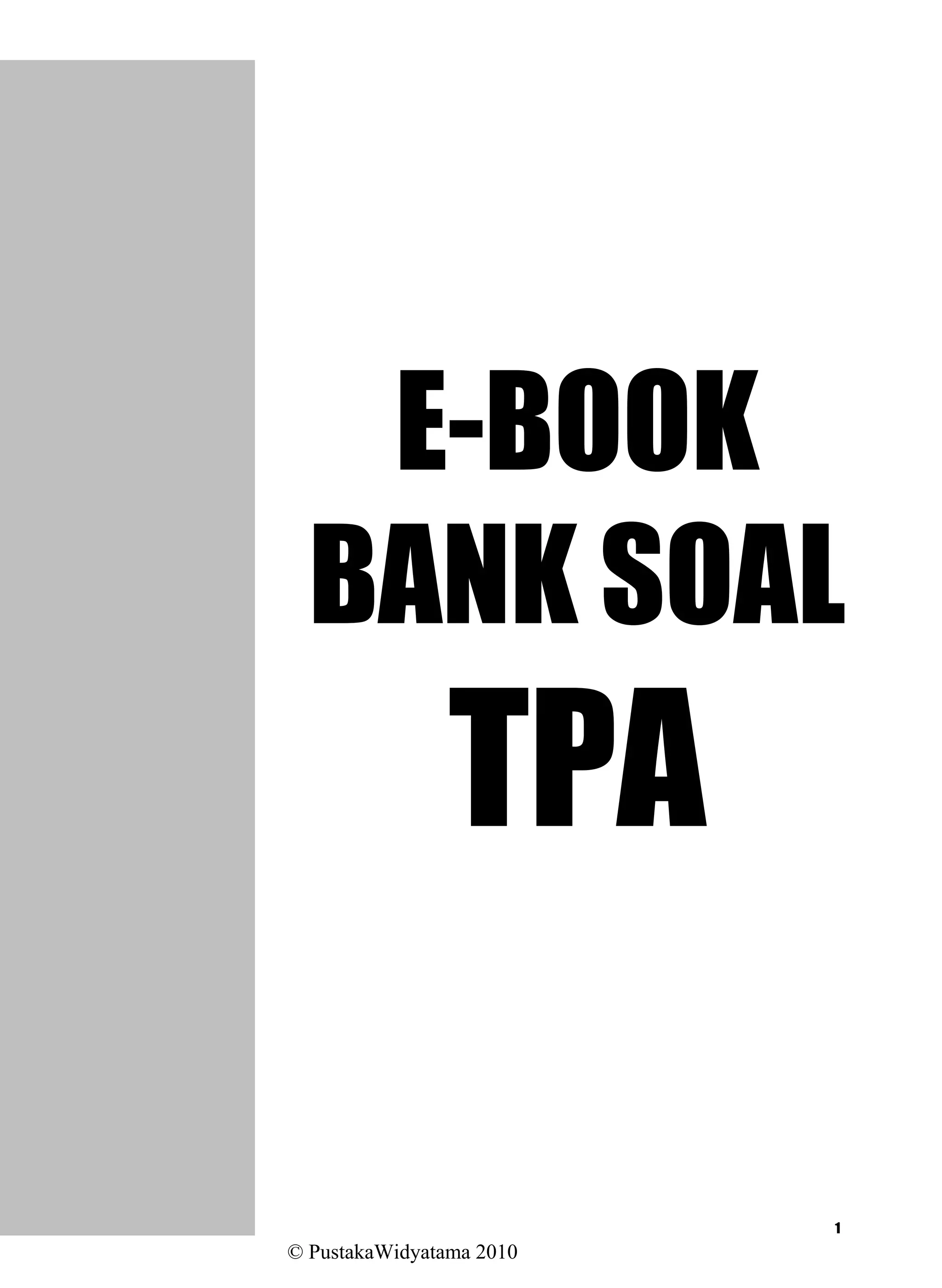 E-BOOK BANK SOAL TPA - Test Potensi Akademik | PDF