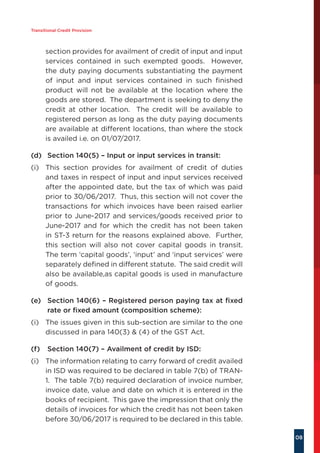 E book GST Transitional Credits - Disputes & Way Forward | PDF