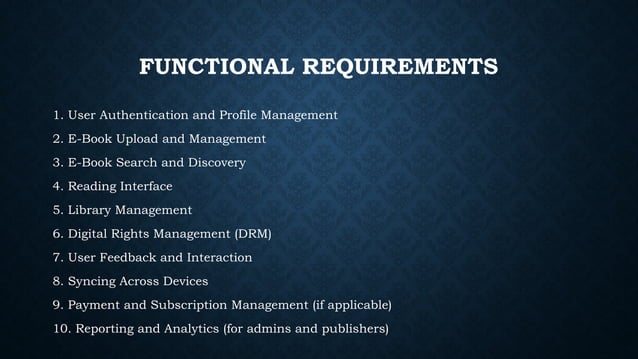 E-BOOK MANAGEMENT.pptx using Object oriented software engineering | PPTX
