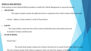 E-BOOK MANAGEMENT SYSTEM PowerPoint Presentation | PPTX