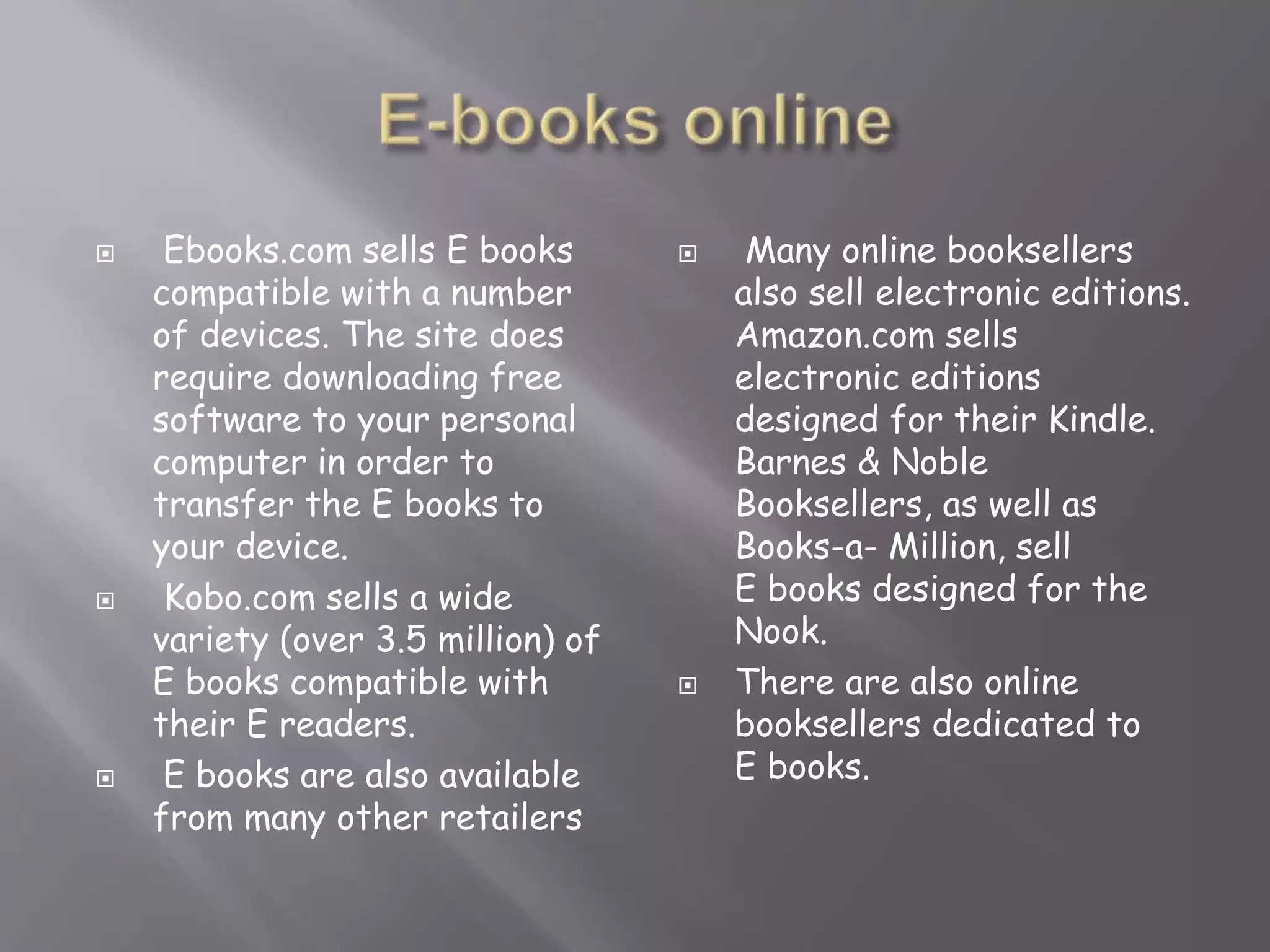 Ppt on E books | PPTX