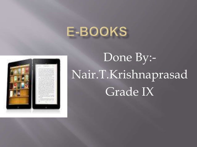 Ppt on E books | PPTX