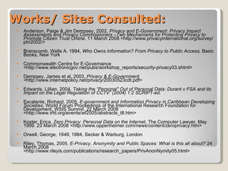 E. Bryan - E-Governance and Personal Privacy | PPT