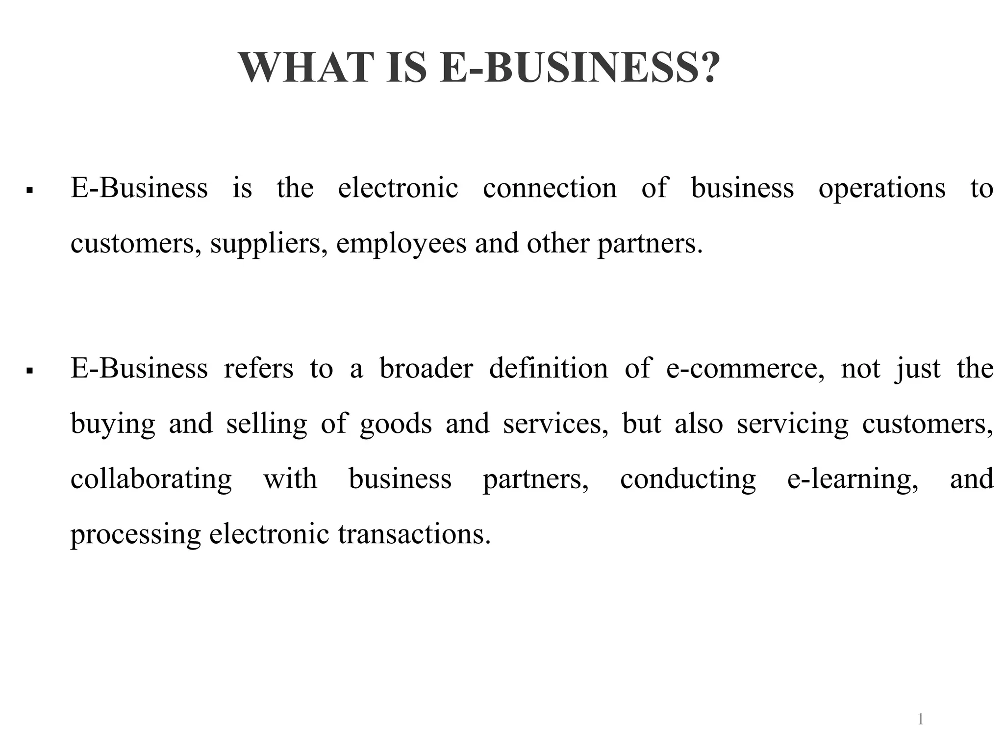E business and its Explanation | PPTX