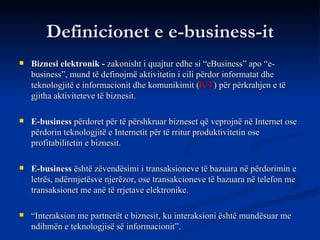 E-Bussines Ligjerata nr 1. | PPT