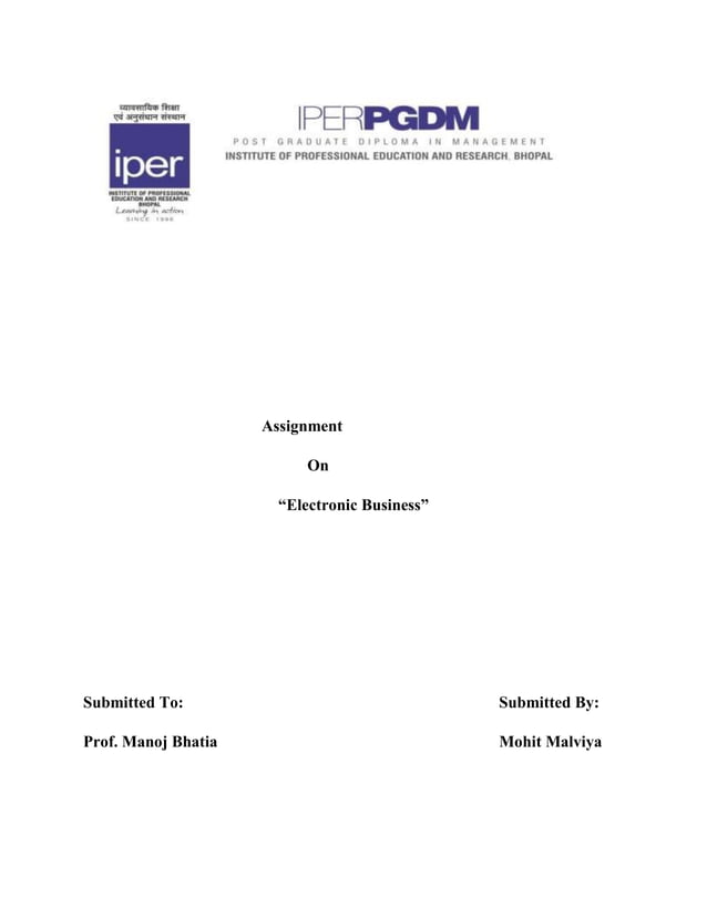 E business assignment | DOCX