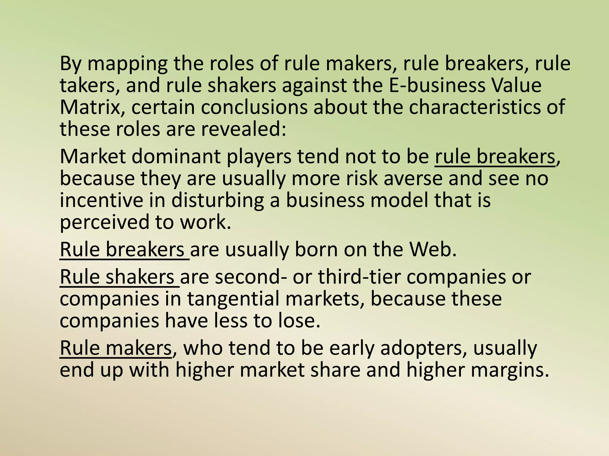 E business value matrix | PPTX