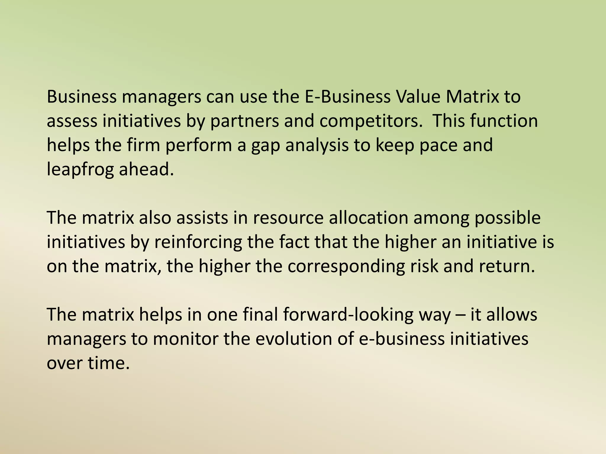 E business value matrix | PPTX
