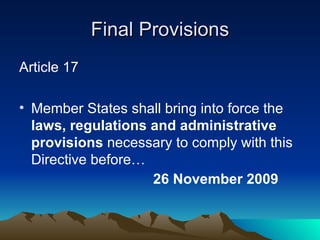 E C1 Flood Directive ( Nov07) | PPT