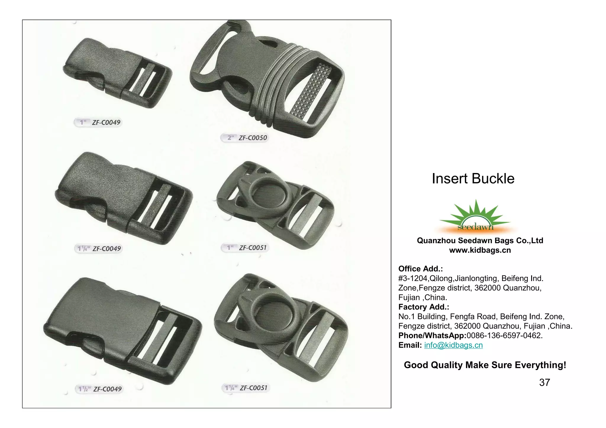 E-catalog of plastic buckles for manufacturing backpacks bags | PPT