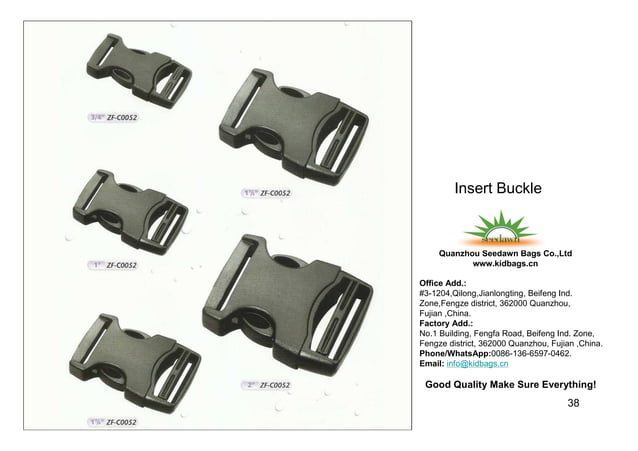E-catalog of plastic buckles for manufacturing backpacks bags | PPT