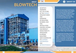Industrial Blowers and Fans By BLOWTECH ENGINEERS Private Limited | PDF