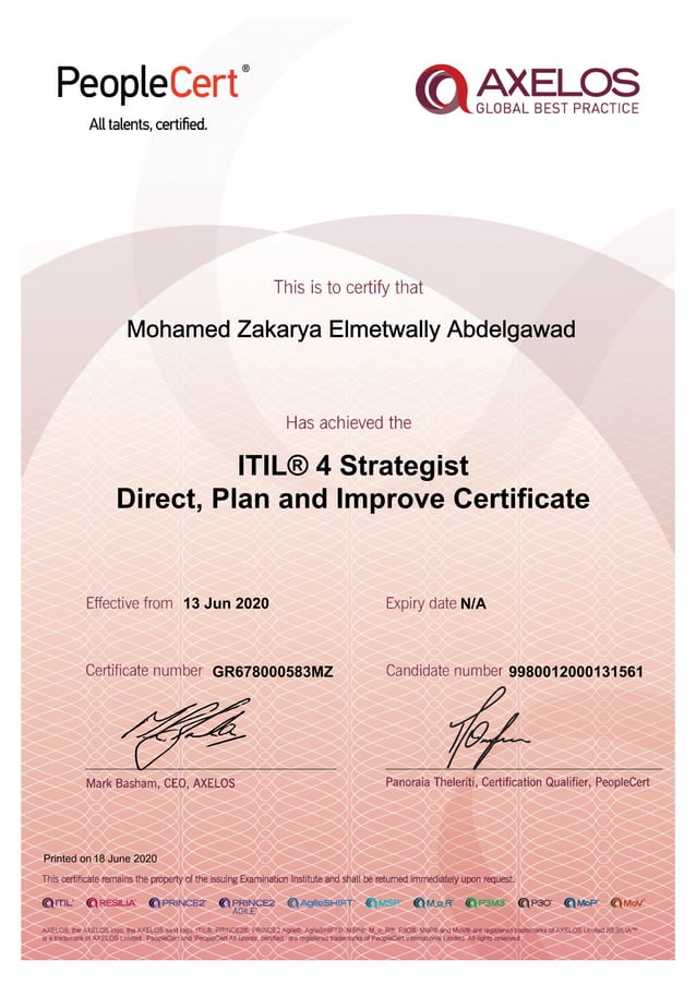 ITIL 4 Strategist Direct, Plan and Improve (DPI) | PDF
