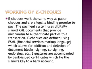 E Cheques | PPT | Credit Cards | Personal Debt