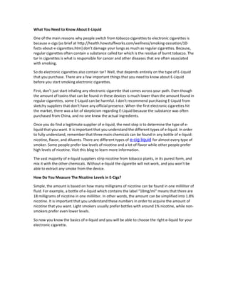 E cig liquid | PDF