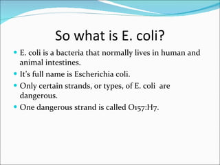 E. coli | PPT | Digestive Disorders | Diseases and Conditions