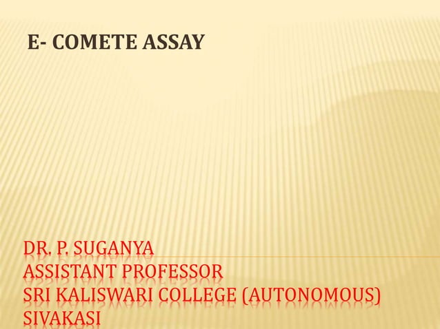 E comet assay | PPT