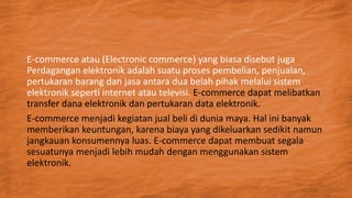 E commerce | PPTX