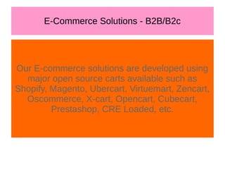 E commerce Website development | PPT