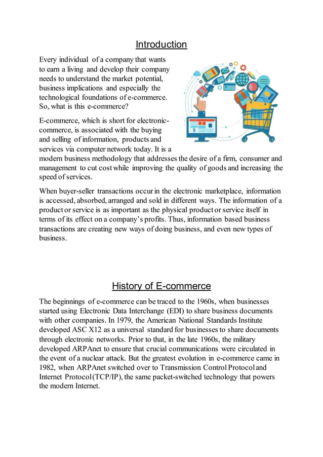 Introduction to E - Commerce | DOCX