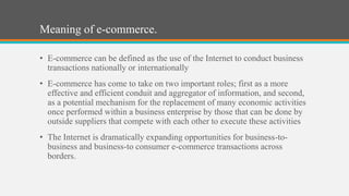 E commerce and its impact in international trade | PPTX