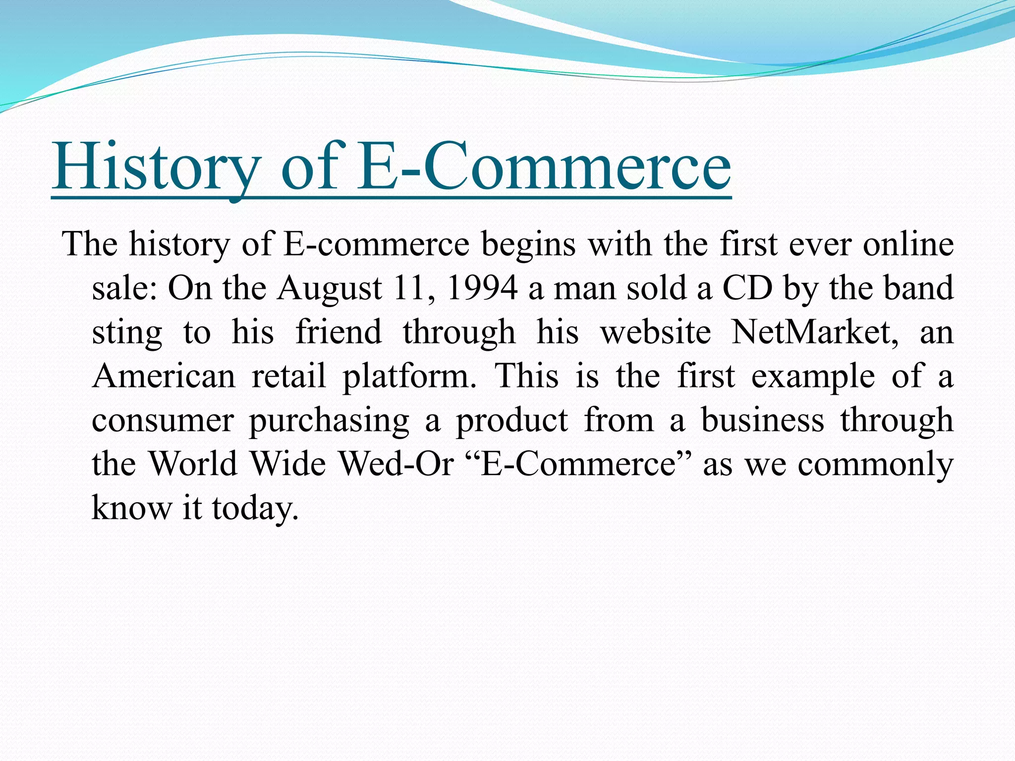 E commerce & Origins of E-Commerce. | PPT