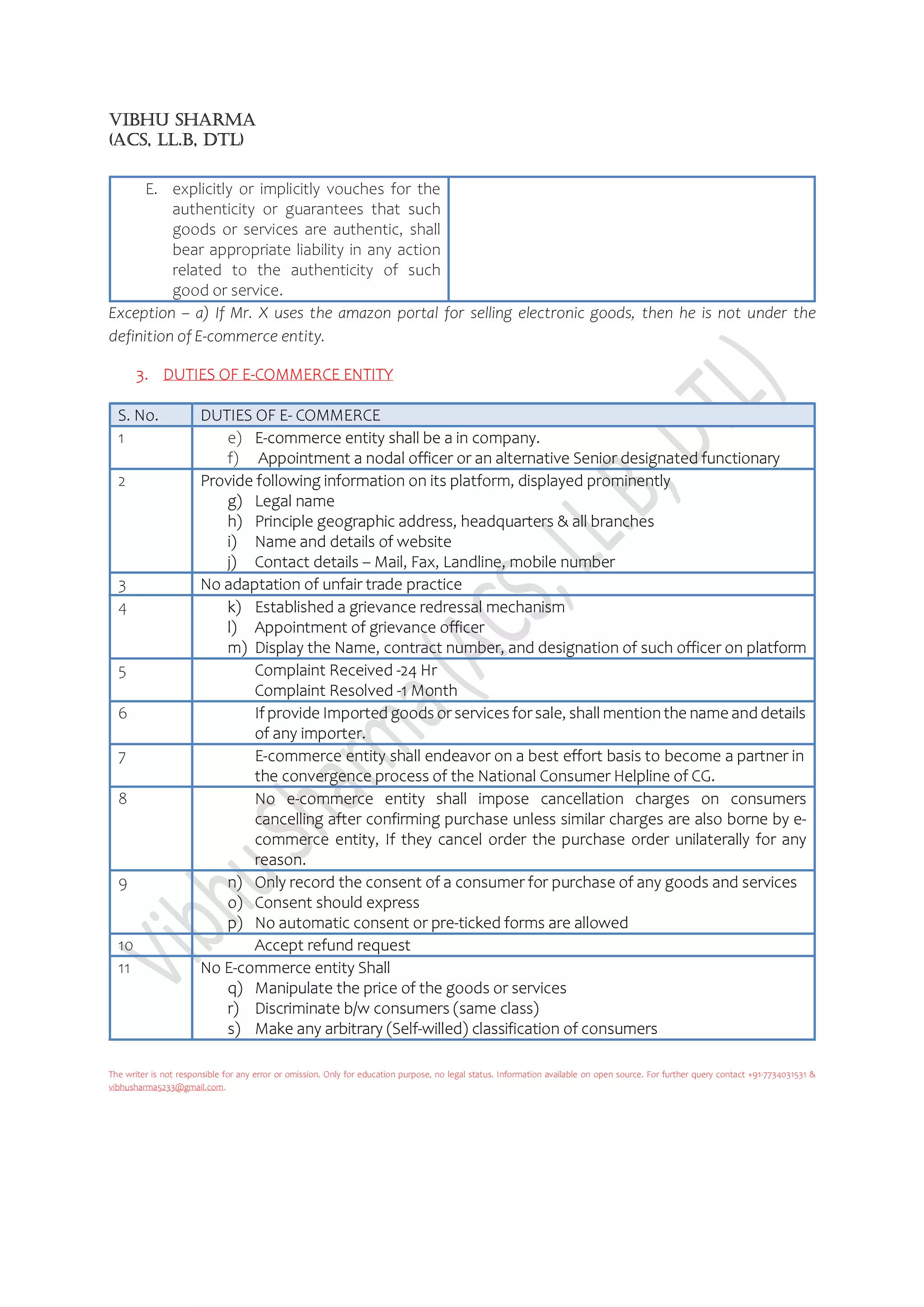 E commerce Entity- Rules | PDF