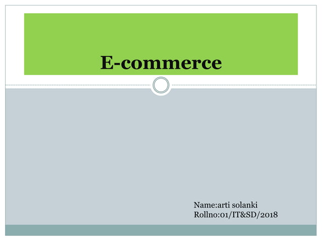 E commerce | PPT
