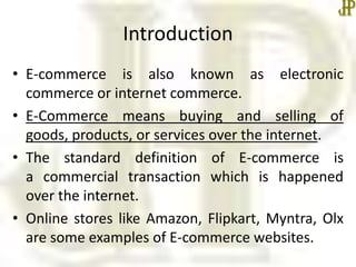 Introduction to E commerce | PPT