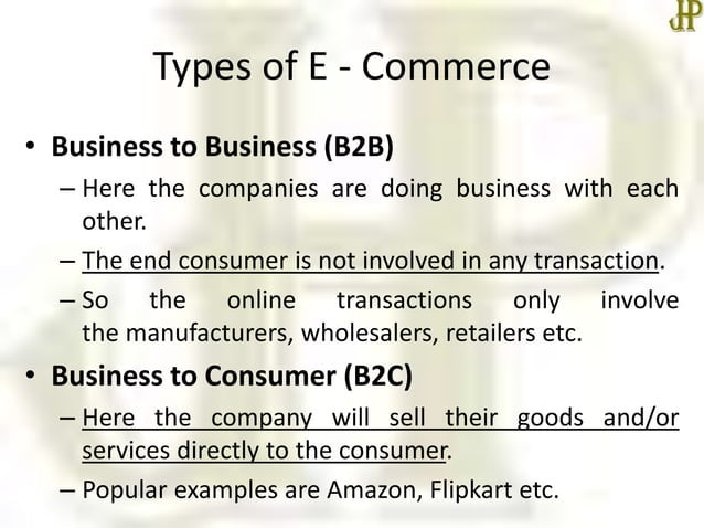 Introduction to E commerce | PPT