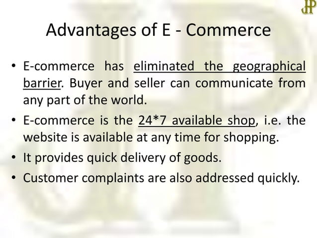 Introduction to E commerce | PPT