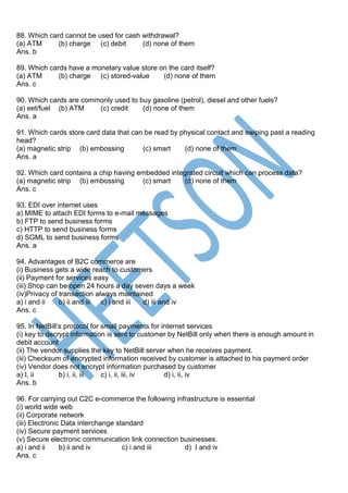 E-Commerce MCQ Questions and Answers for Competitive Exams | PDF