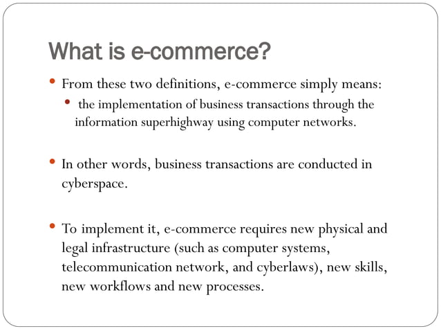 Presentation on Electronic Commerce - Basics | PPT