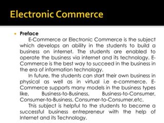 E commerce Course Plan | PPTX