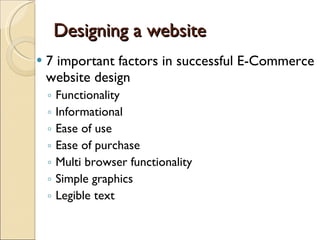M6 - E Commerce - Designing An E Commerce Site | PPT | Web Development ...
