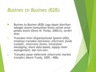 Ecommerce b2b b2c dan c2c serta karakteristiknya | PPT