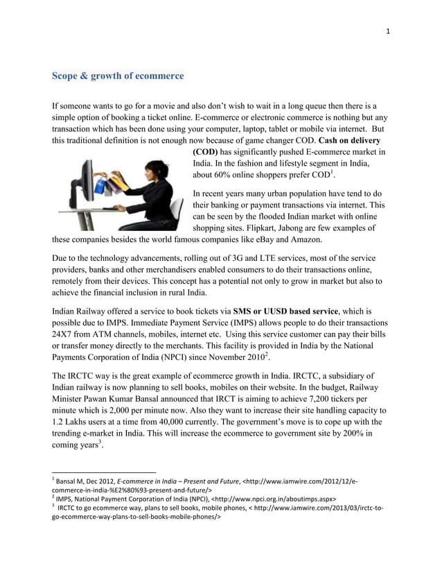 Ecommerce- scope and growth | DOCX