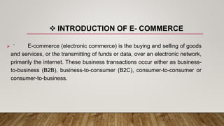 E - COMMERCE 01 | PPT | Free Download