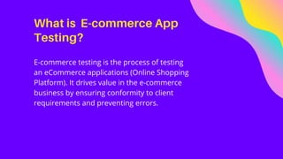 E-commerce Application Testing | PDF