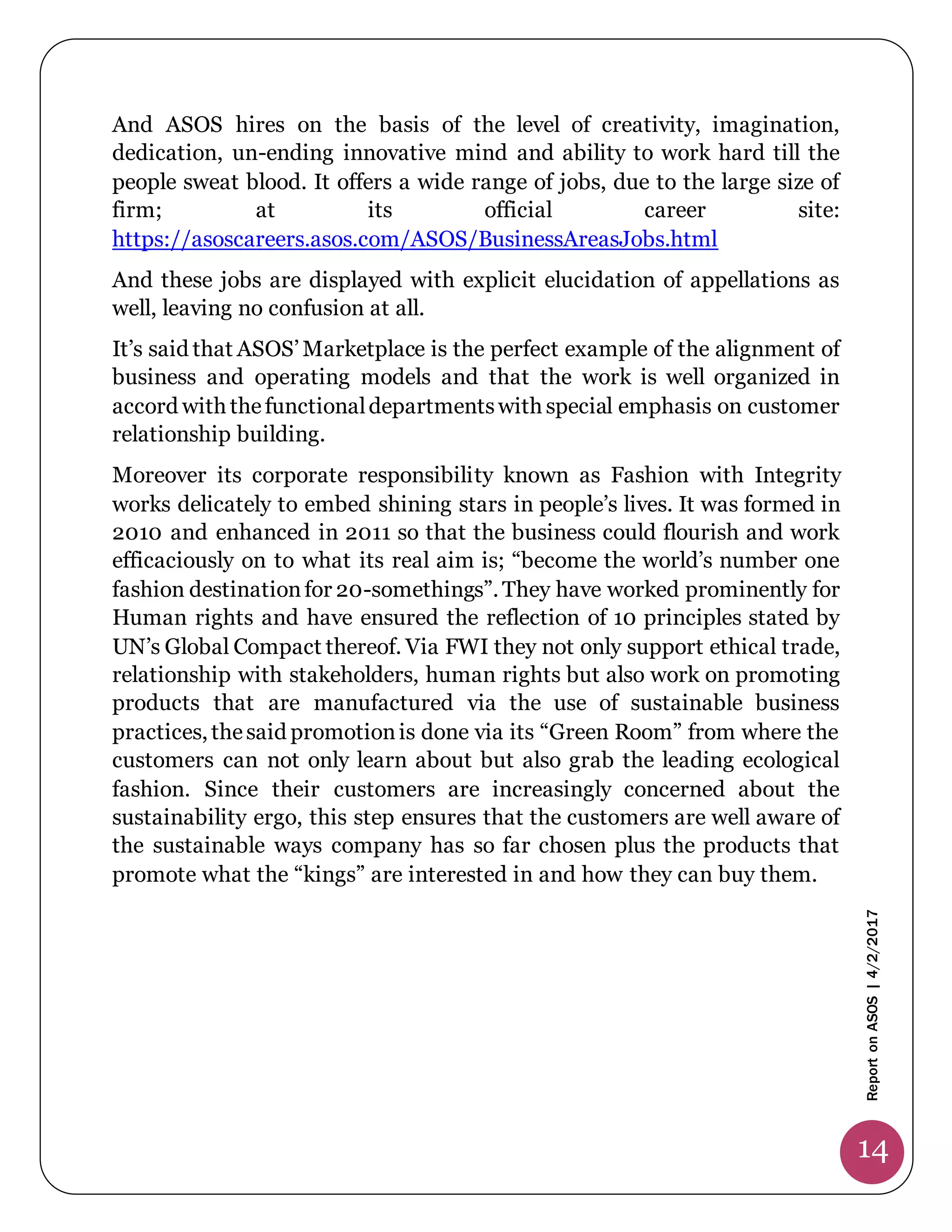 E-BUSINESS MODEL OF ASOS | DOCX