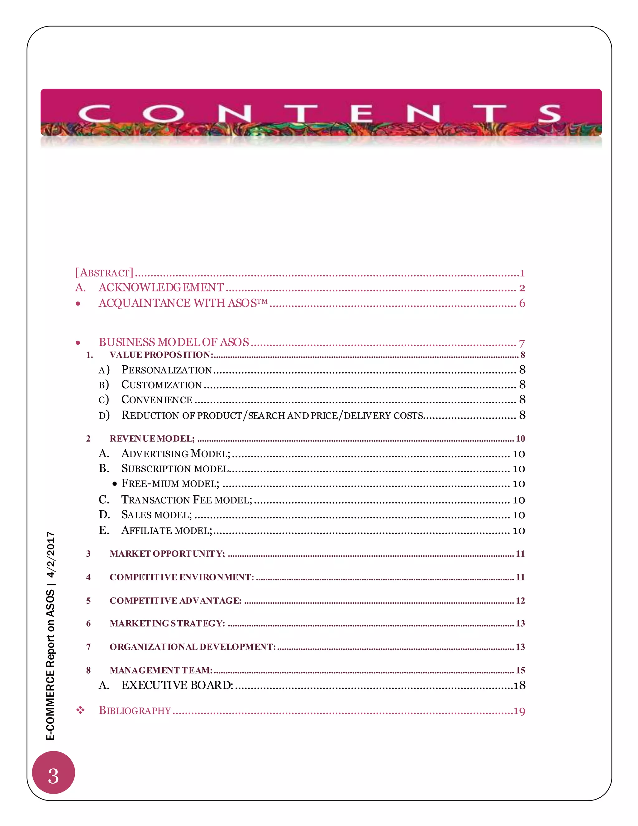 E-BUSINESS MODEL OF ASOS | DOCX