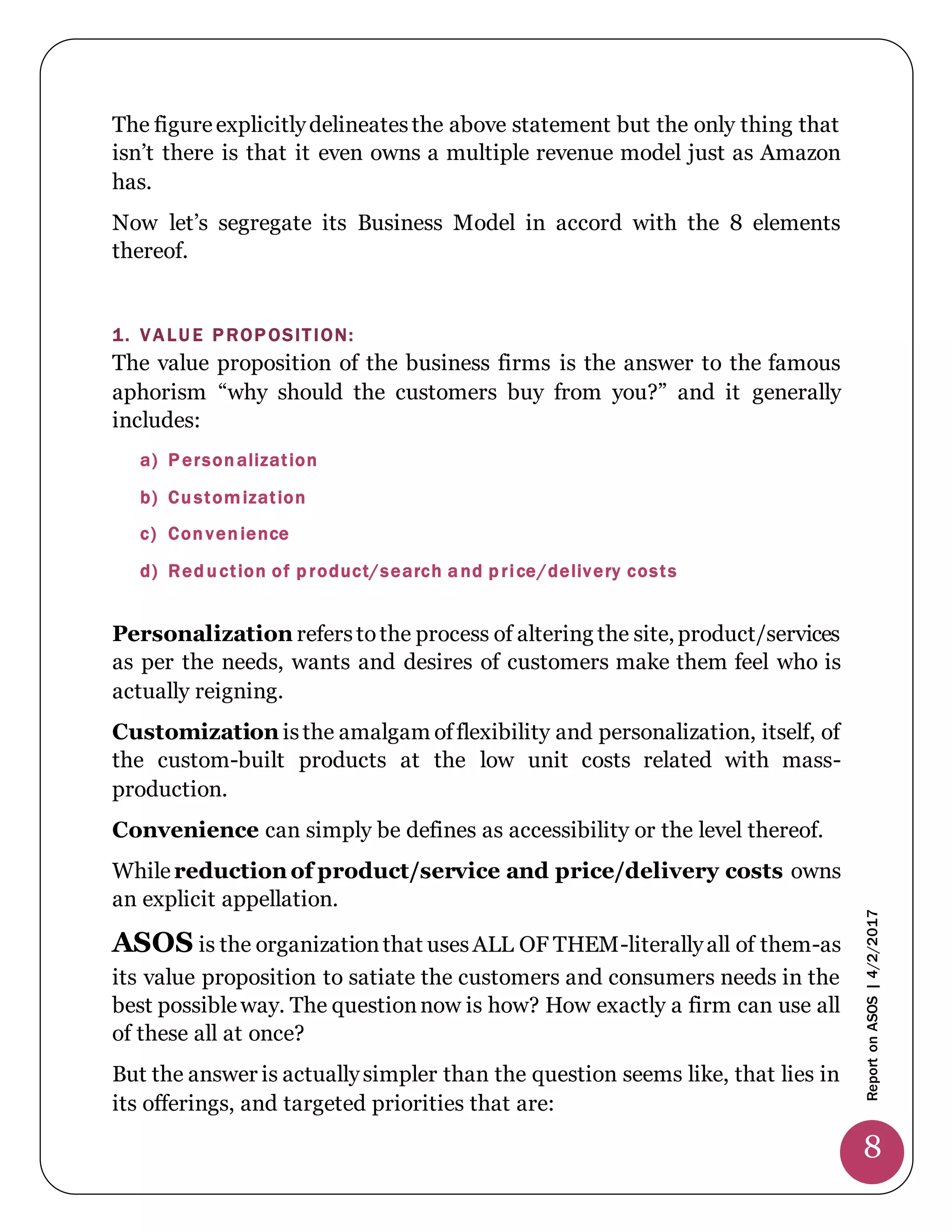 E-BUSINESS MODEL OF ASOS | DOCX