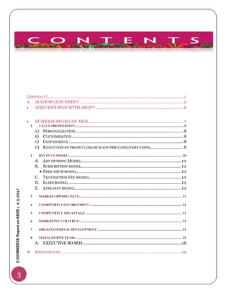 E-BUSINESS MODEL OF ASOS | DOCX