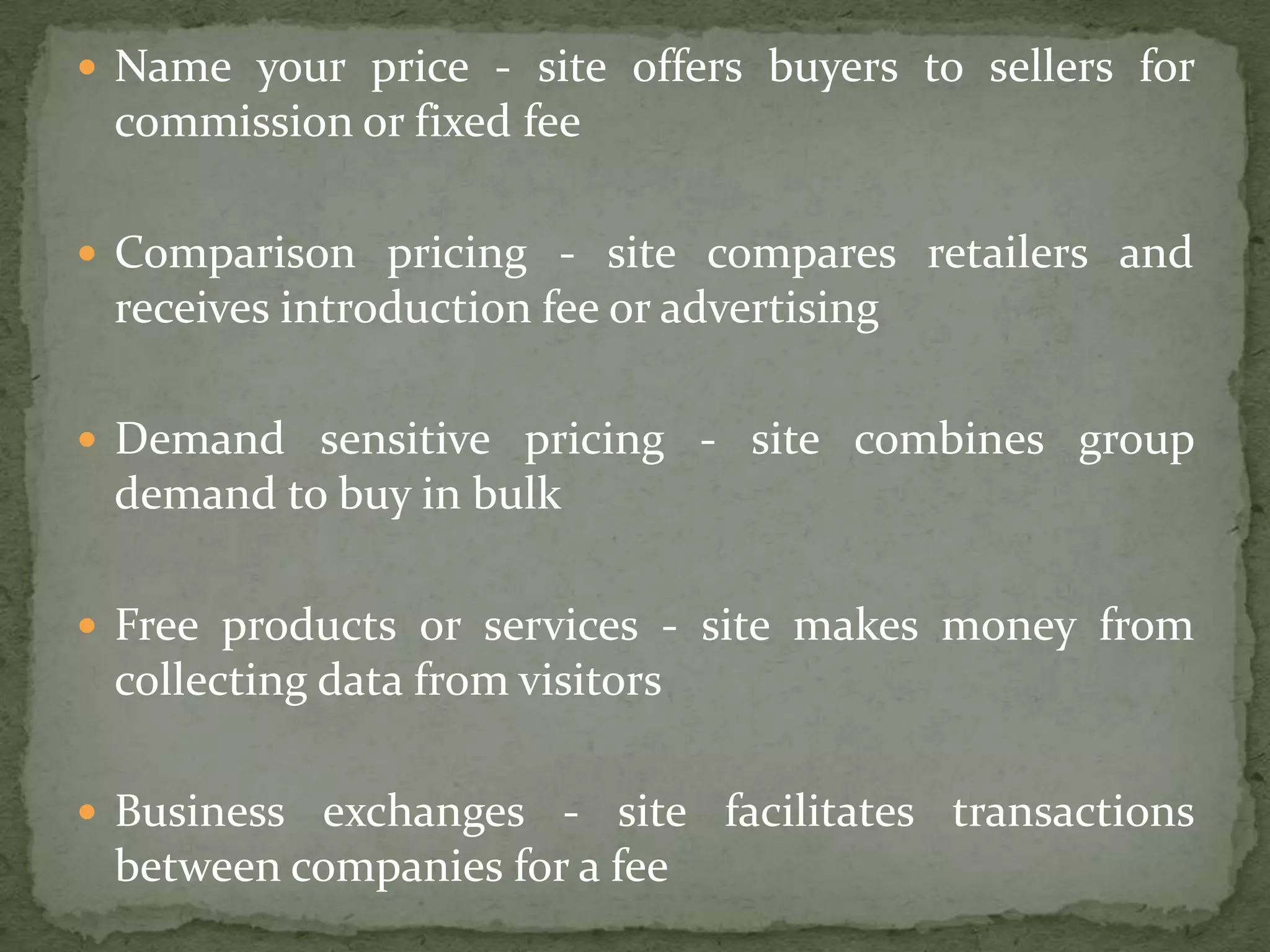 E commerce business models | PPTX