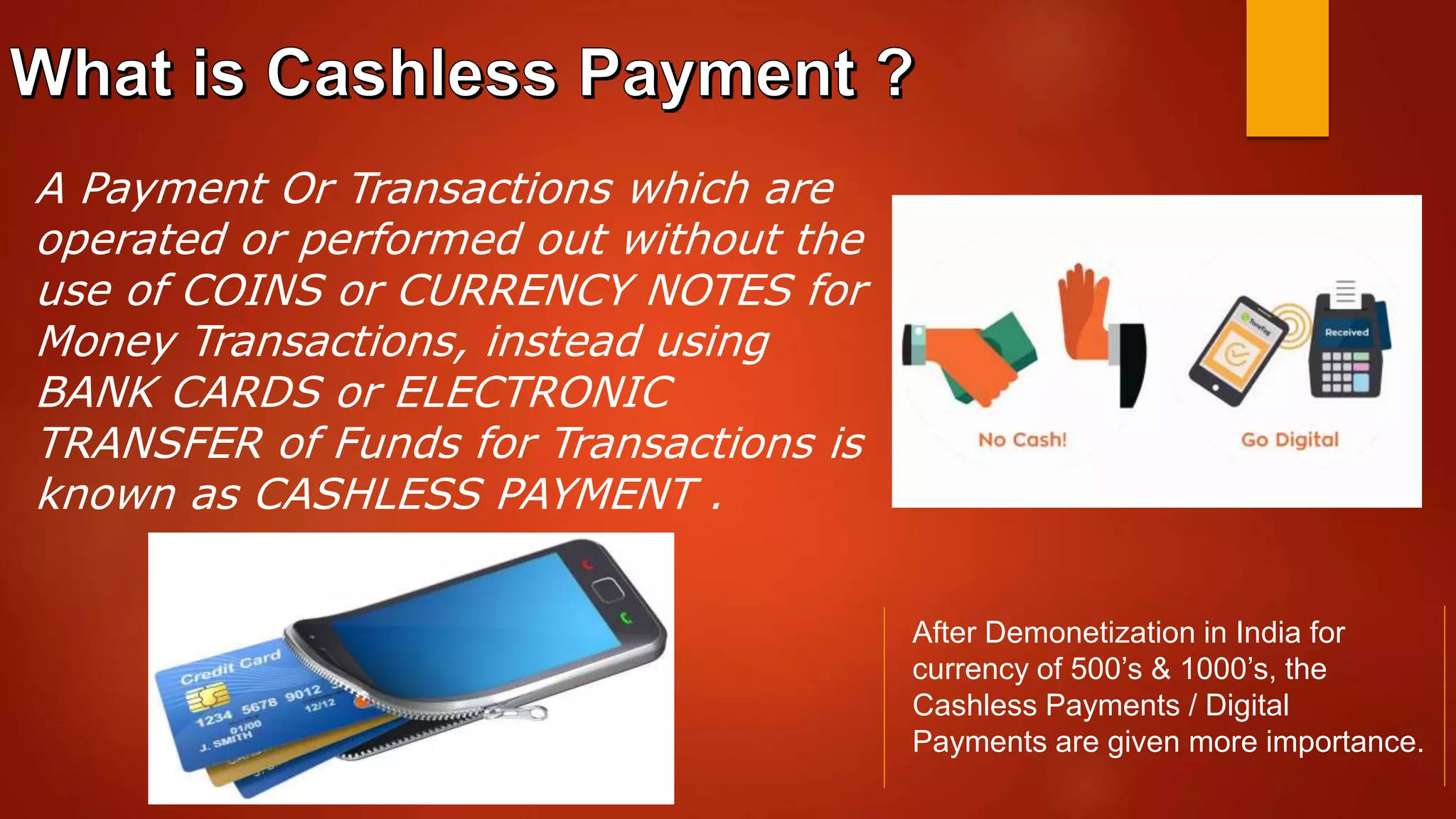 E commerce cashless payment system | PPTX