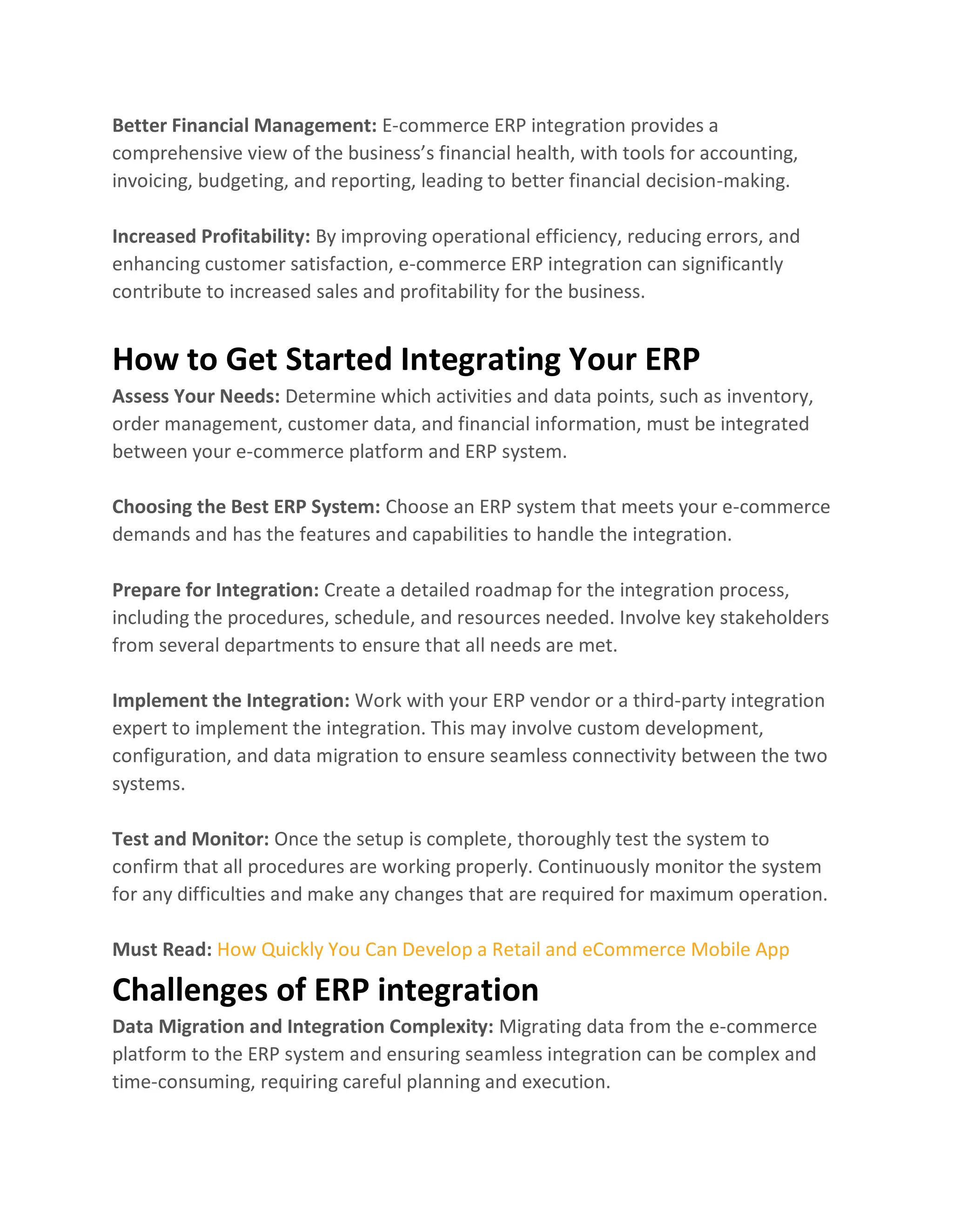E-commerce ERP Integration: Advantages, Methods, and Best Practices | PDF