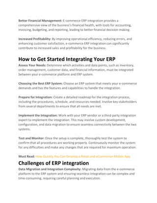 E-commerce ERP Integration: Advantages, Methods, and Best Practices | PDF