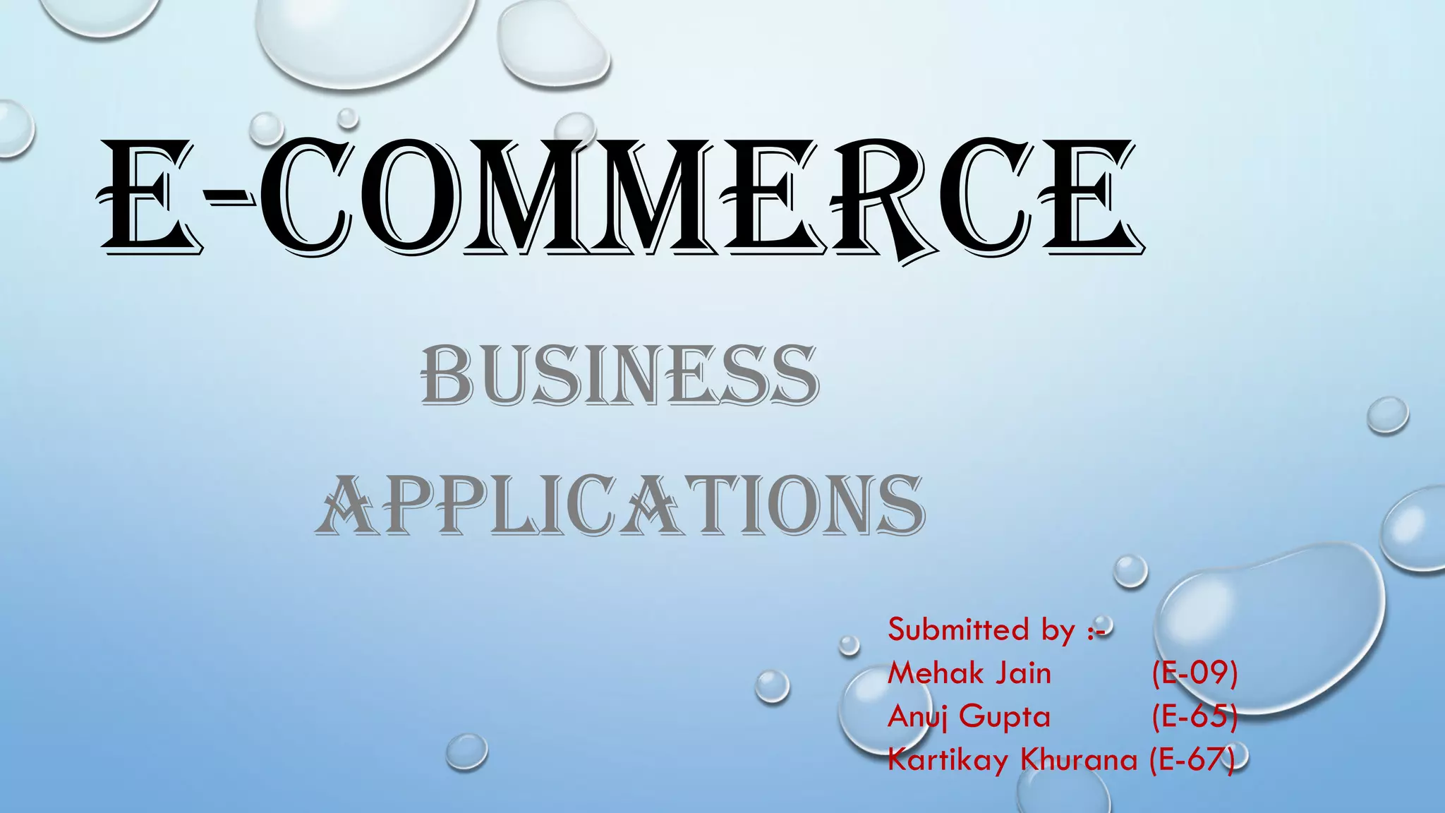 Some E-commerce Applications | PDF